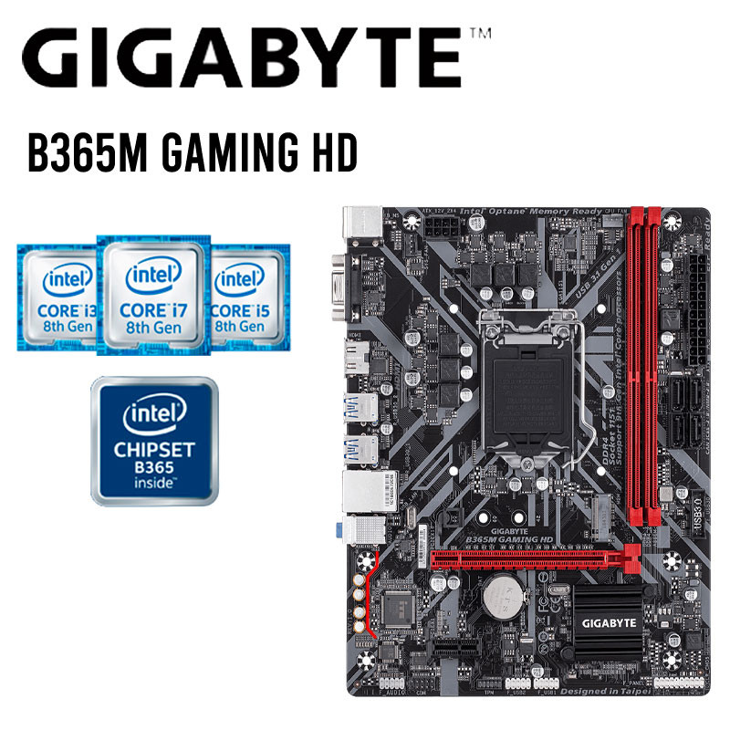 MAINBOARD GIGABYTE B365M GAMING HD - NETWORKSAC